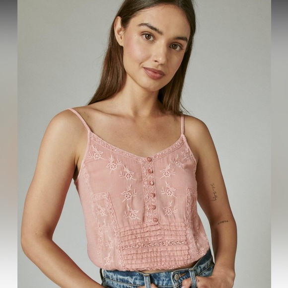 Lucky Brand | Tops | Nwt Embroidered Tank | Poshmark
